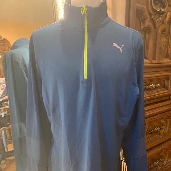 Puma | Shirts | Puma Half Zip Running Top Turbulence Xl | Poshmark